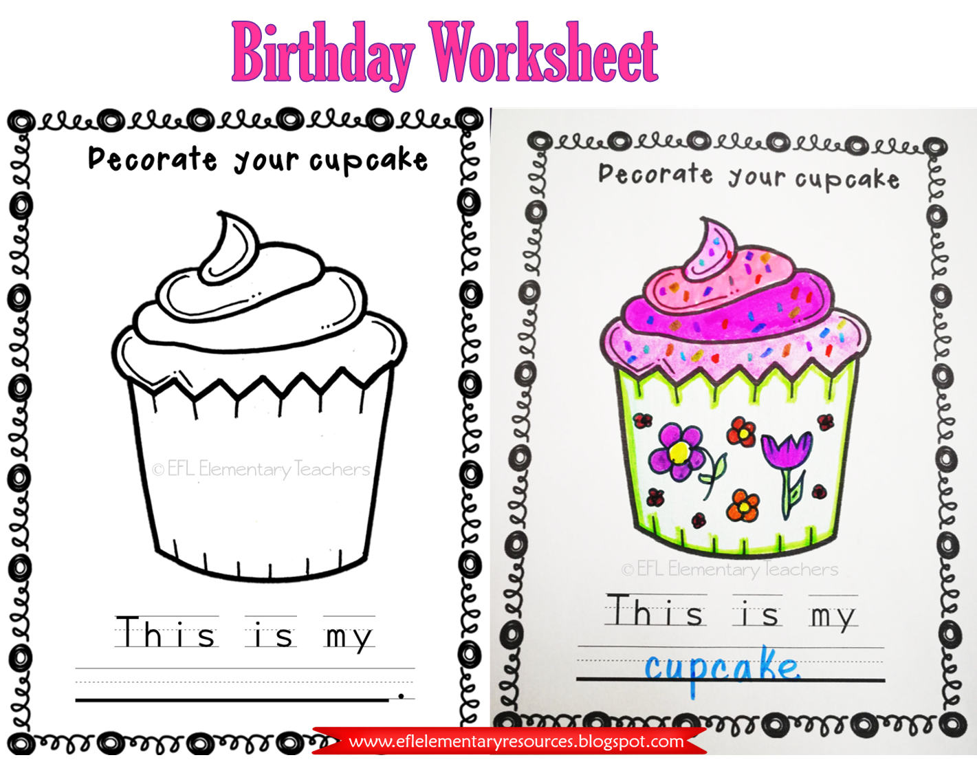 EFL Elementary Teachers: Birthday Unit Worksheets- part 3