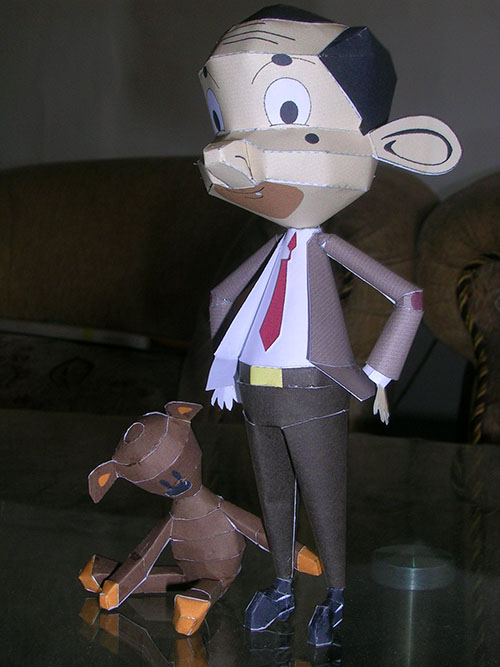 Mr. Bean and Teddy Papercraft | Paperized Crafts
