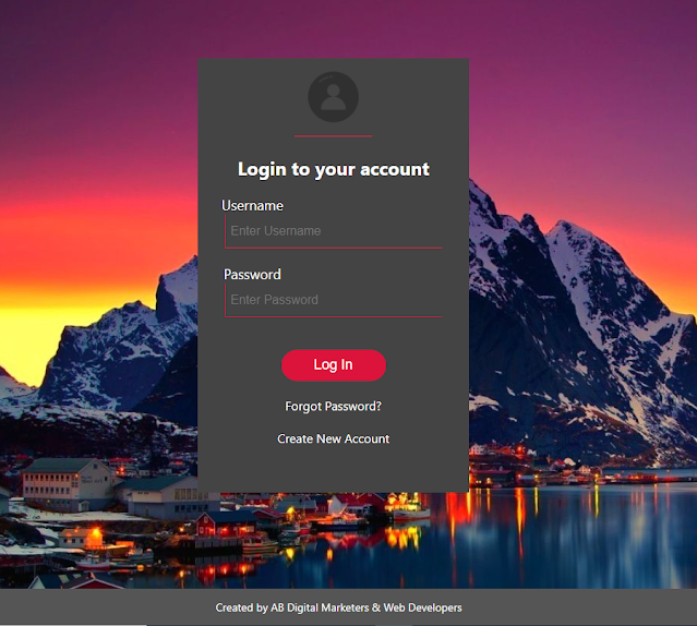 Create login form with HTML and CSS...Source code below