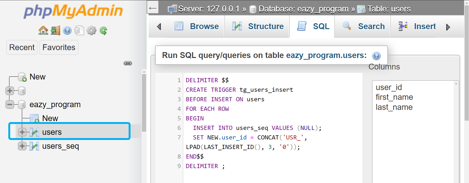 Create An Auto Incrementing Id With Prefix Varchar Integer Eazy Program