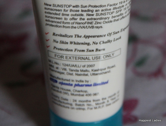 Sunstop 19 – Cream For Sun Protection Review - Happiest Ladies