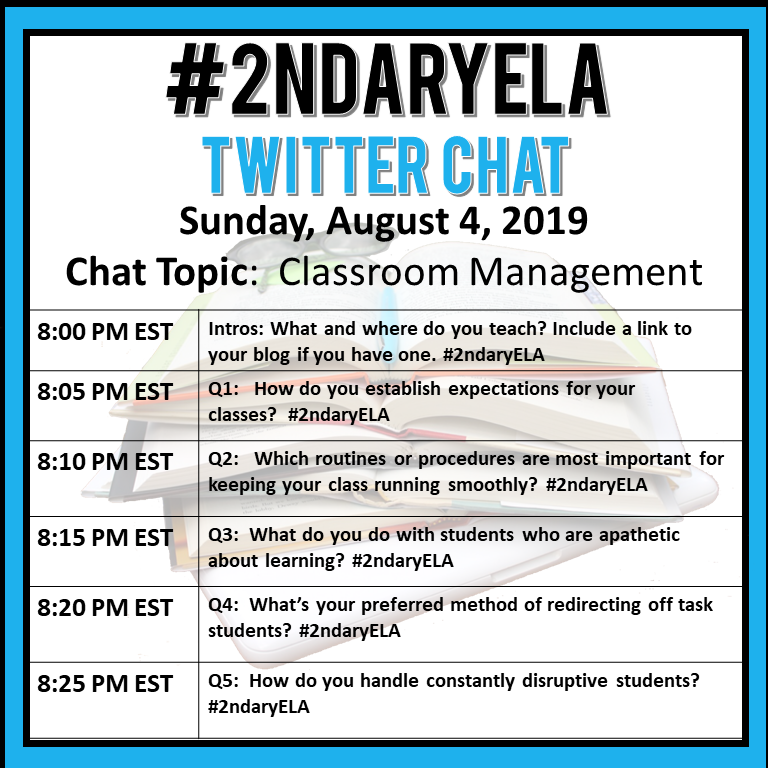 #2ndaryELA Twitter Chat on Sunday 8/4: Classroom Management - The ...