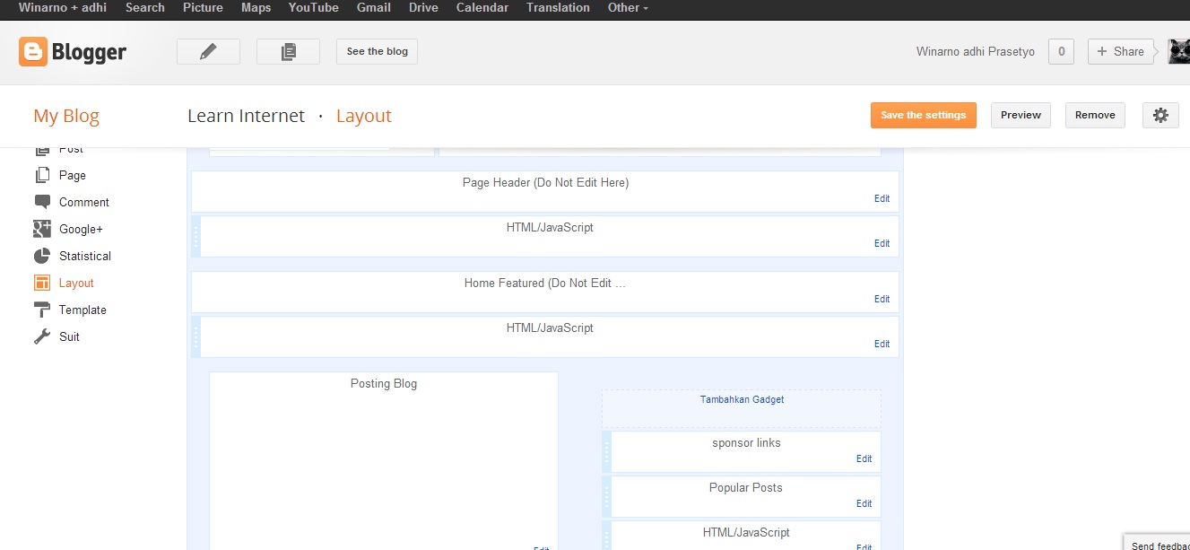 Belajar Layout Blogspot (blogger) - Belajar Internet