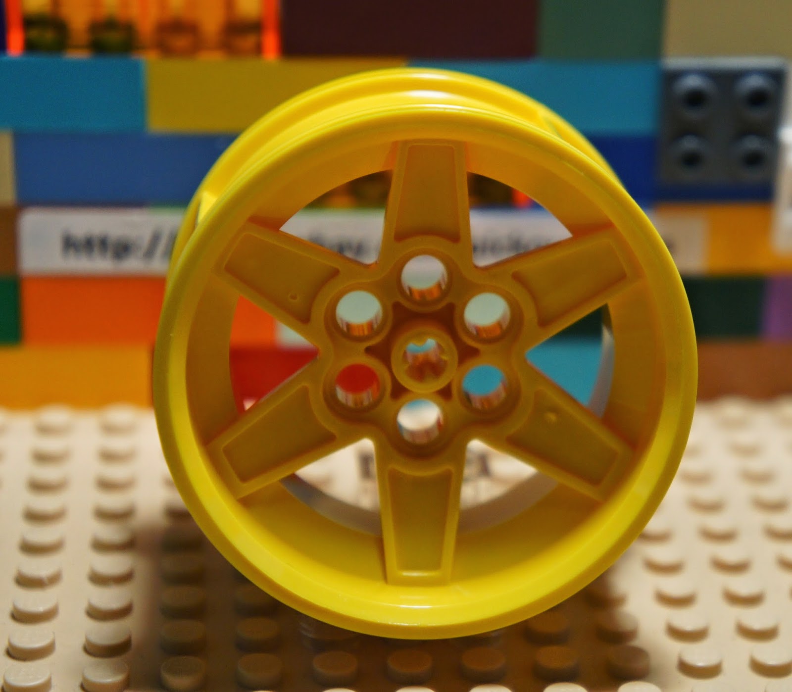 LEGO 6065490 Yellow RIM 56x34 w/ 6 Holes For Snap Ø4,85 w/ Cross Wheels ...