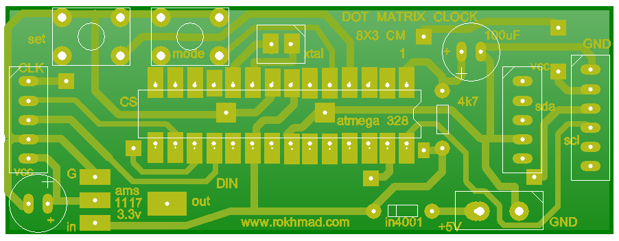 PCB jam dot matrix 7219 atmega 328 ~ Blog edukasi