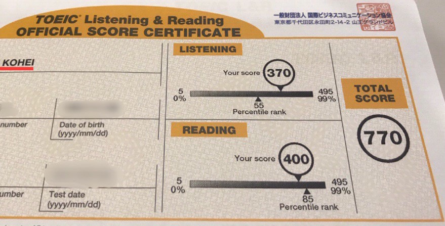 2ヶ月でTOEIC750点を取ることができる！