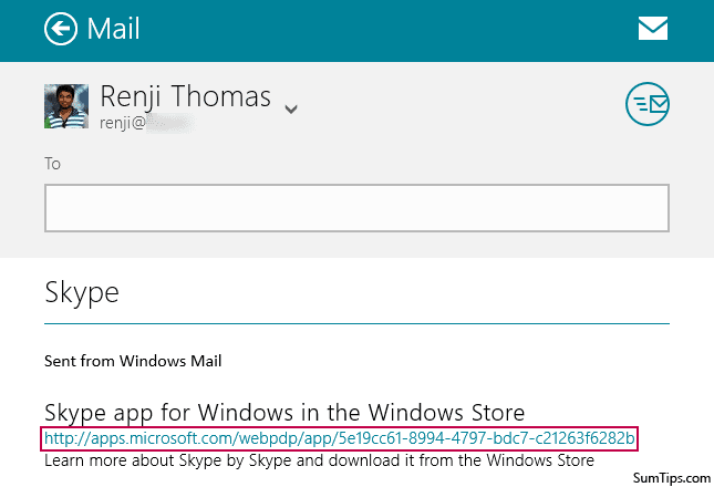 How to Get Link to an App in Windows 8 Store? | SumTips