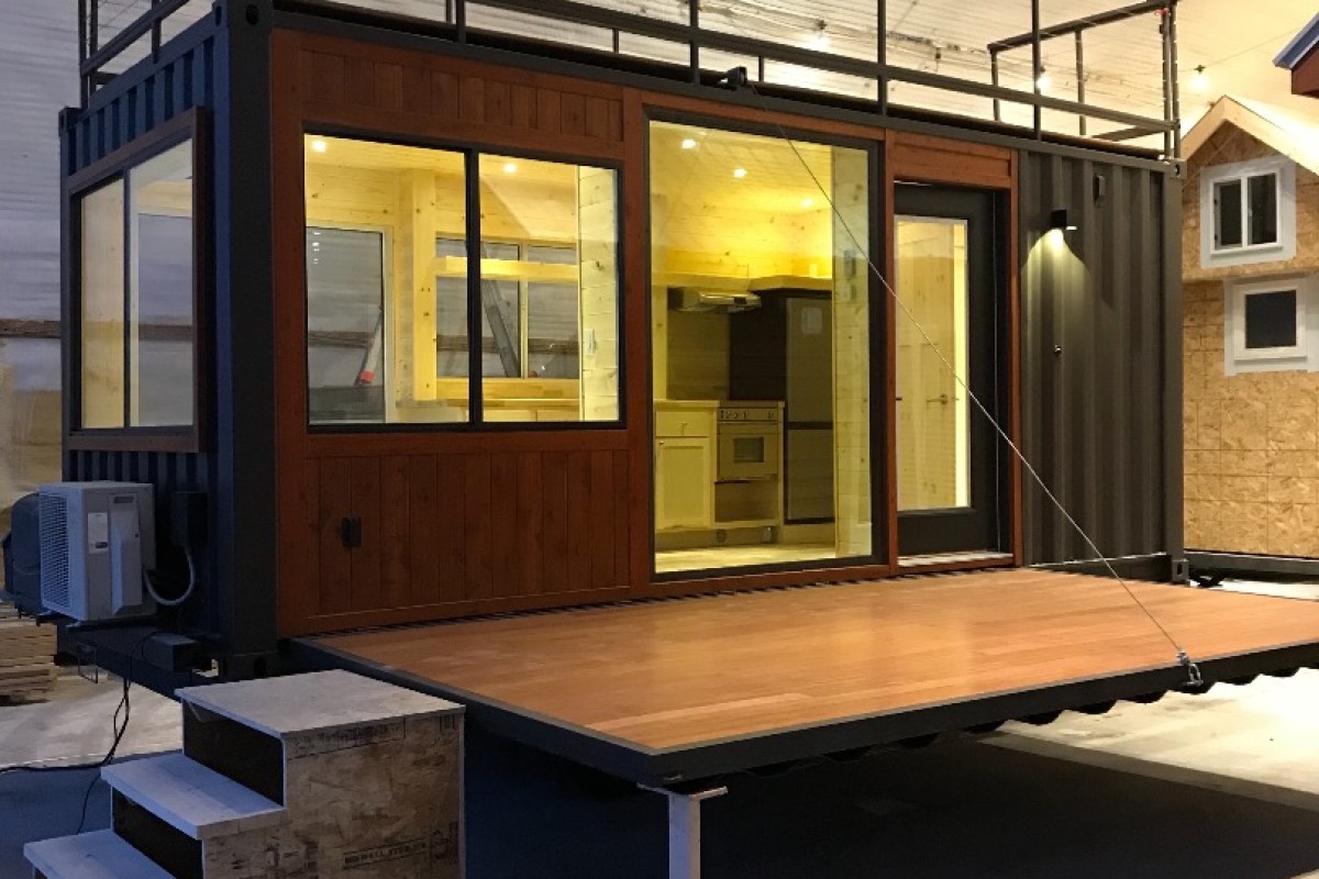 Shipping Container Tiny House - Bathroom and Garden