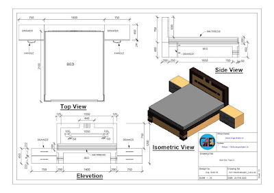 Bed Set Type-2 | Furniture Design | free download