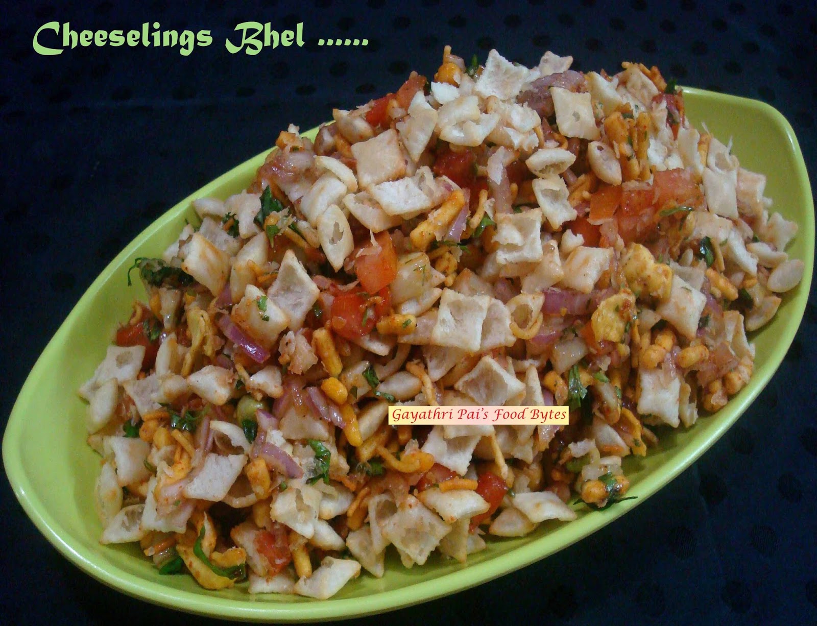 Gayathri Pai's Food Bytes: Cheeselings Bhel.