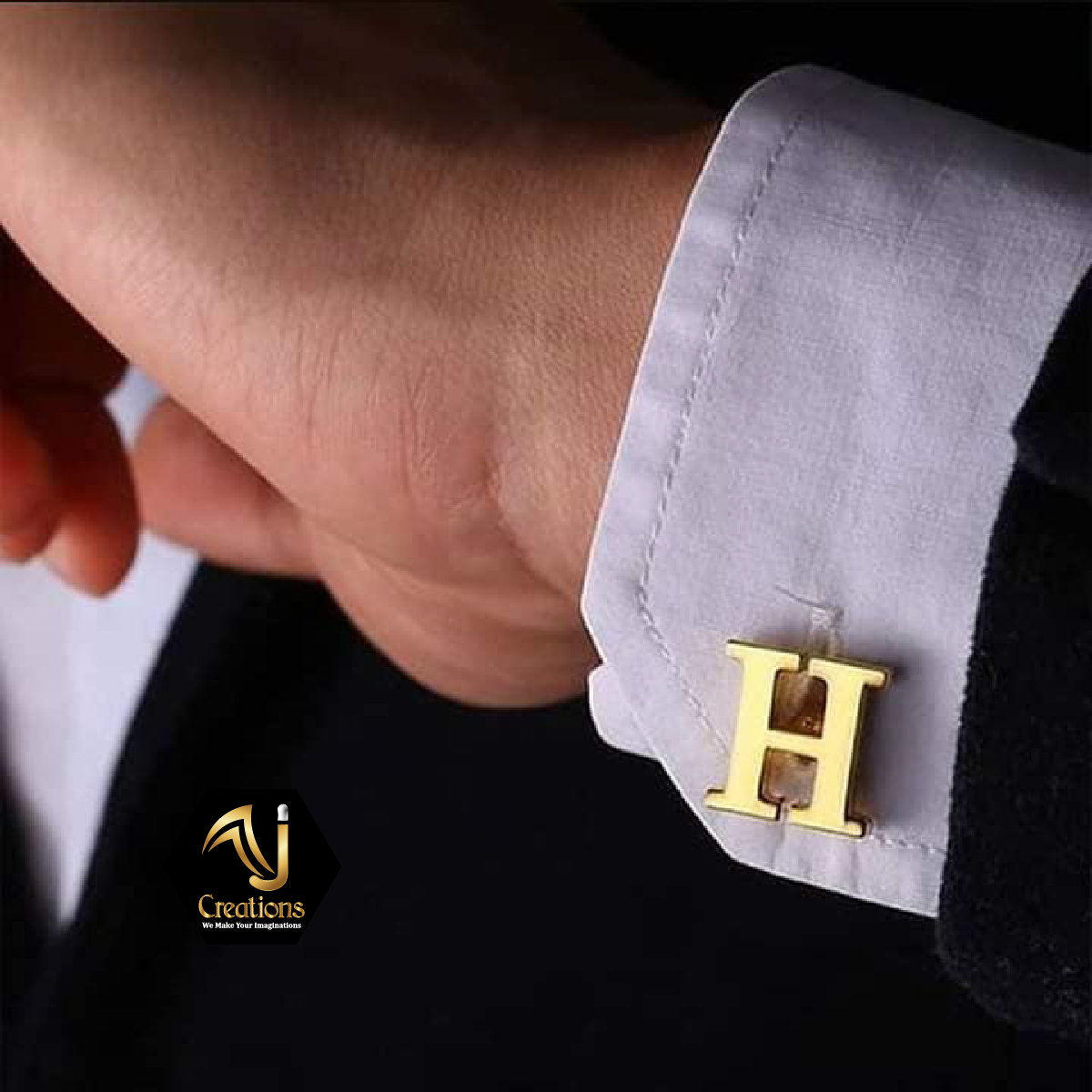 Personalize Cufflinks Letter H