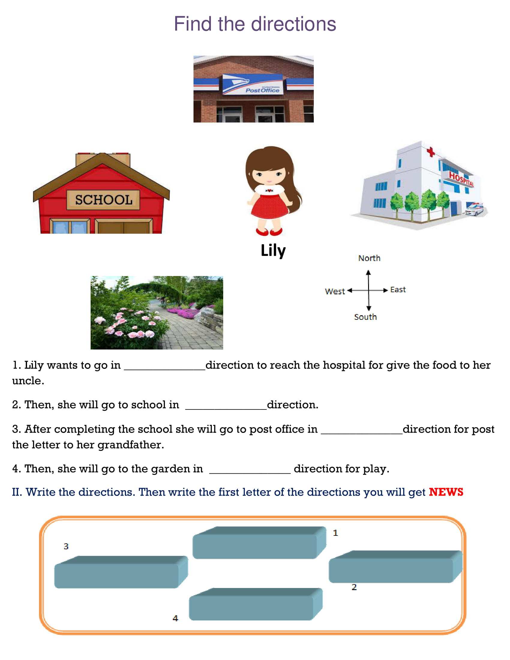 worksheets: Find The Directions