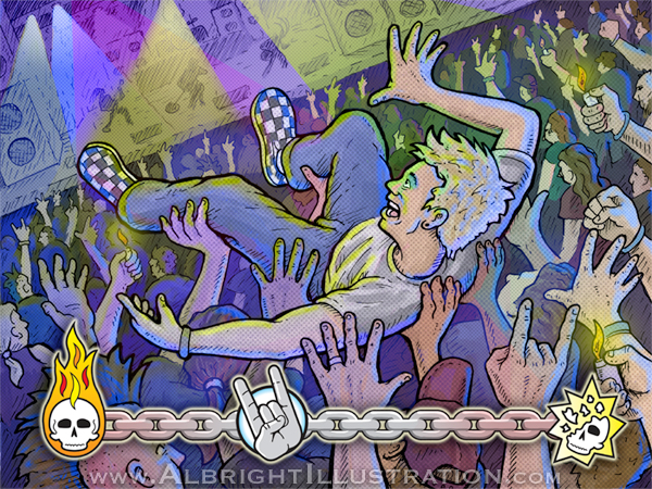 Brad Albright Illustration Blog: Crowd Surfer Game Illustration