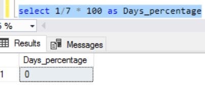 Integer division to float division in SQL server