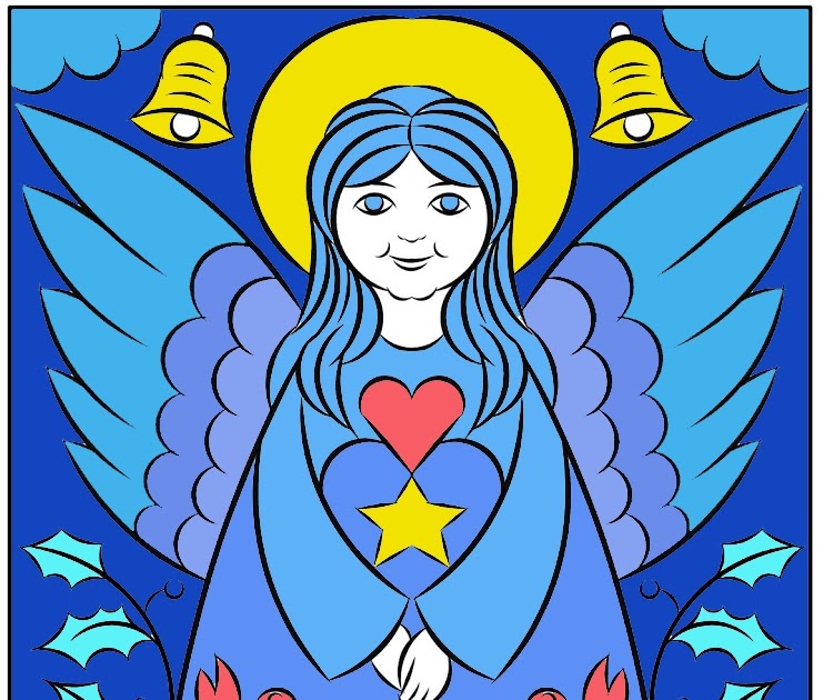 Nicole's Free Coloring Pages: ADVENT BLUE ANGEL * COLORING PAGE