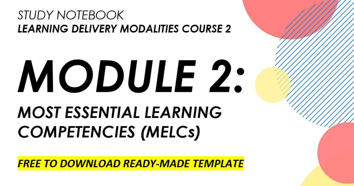 STUDY NOTEBOOK Template for MODULE 2 (Free Download) - DepEd Click