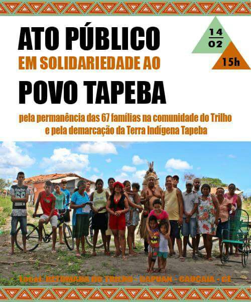 Lideranças Do Povo Tapeba Lançam Pedido De Apoio E Solidariedade Aos
