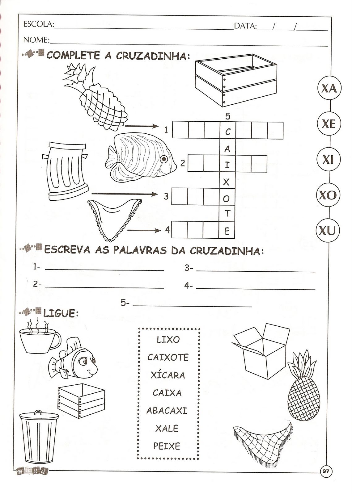 ENSINANDO E APRENDENDO COM A PROFª ANA ALICE: ATIVIDADES COM A LETRA X