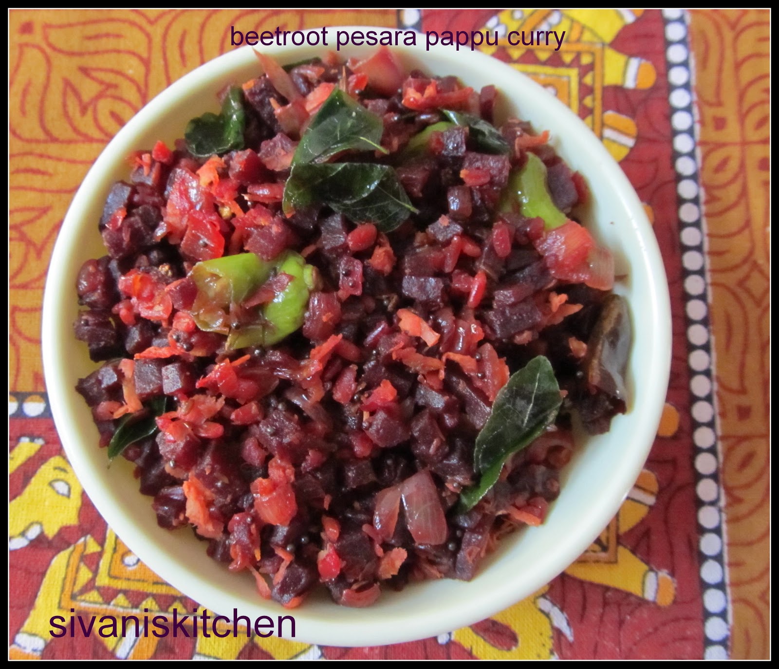 Sivani's Kitchen: Beetroot Onion Moong Dal Porial / Beetroot Ullipaya ...