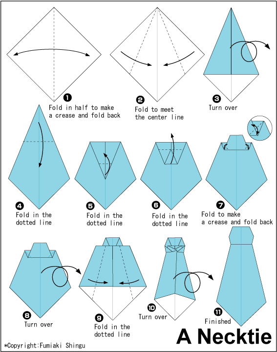 Necktie - Easy Origami instructions For Kids