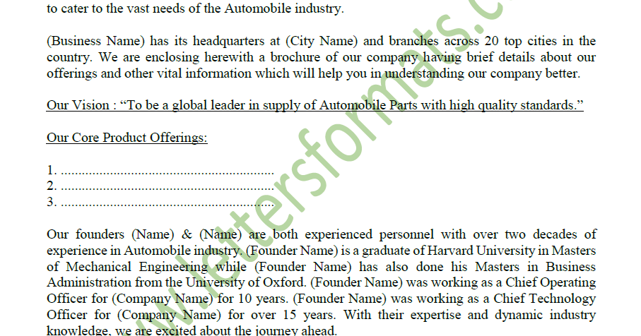 New Business/Company Opening Announcement Letter Sample