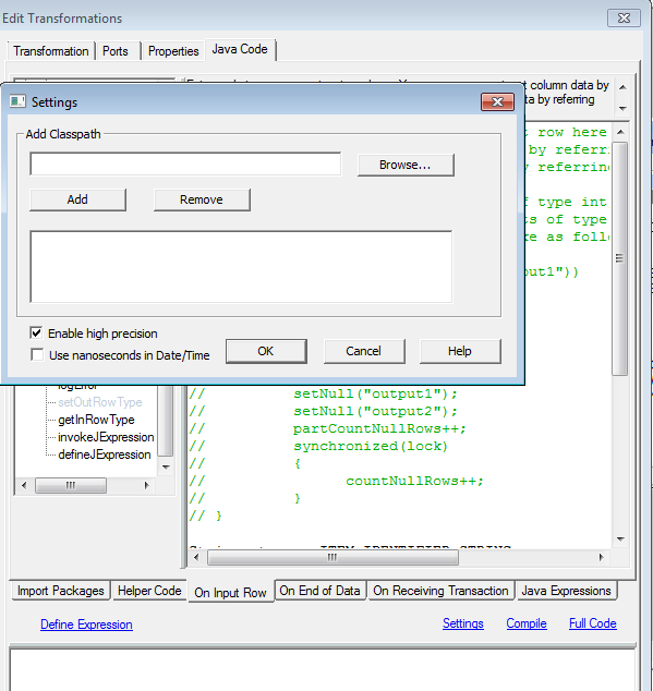 Informatica Java transformation - Enable high precision to resolve bind ...
