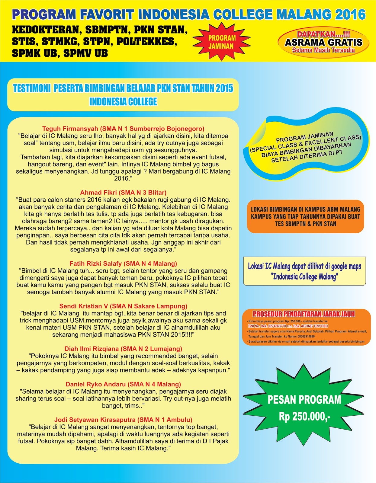 Bimbel PKN STAN di Yogyakarta Terbaik: Asrama Di Pkn Stan