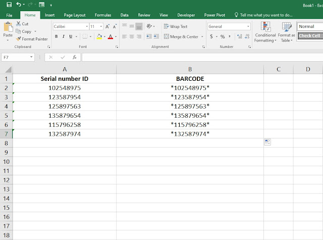 How to create a barcode using Excel
