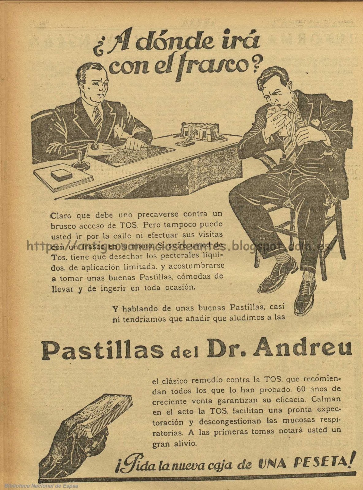 Antiguos anuncios de antes: Pastillas Dr. Andreu (medicina) (10 anuncios)