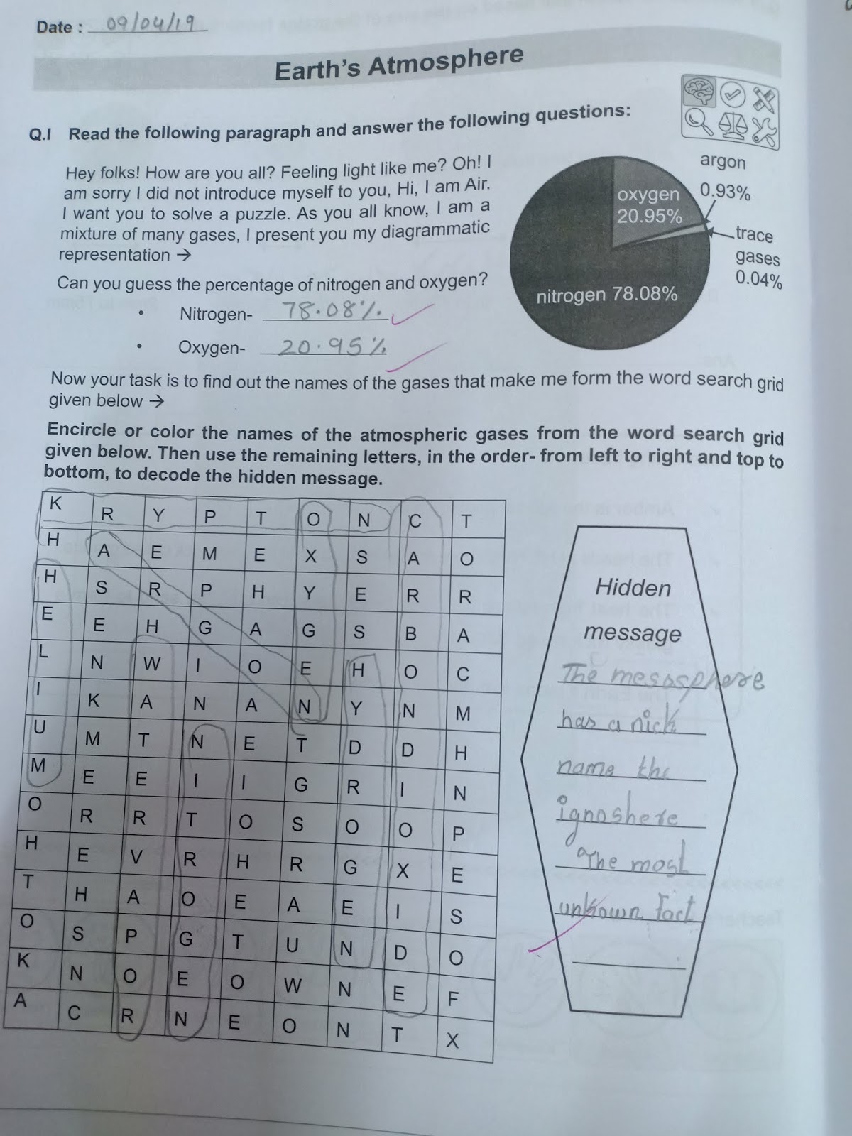 Evs-The Earths Atmosphere(workbook and notebook)