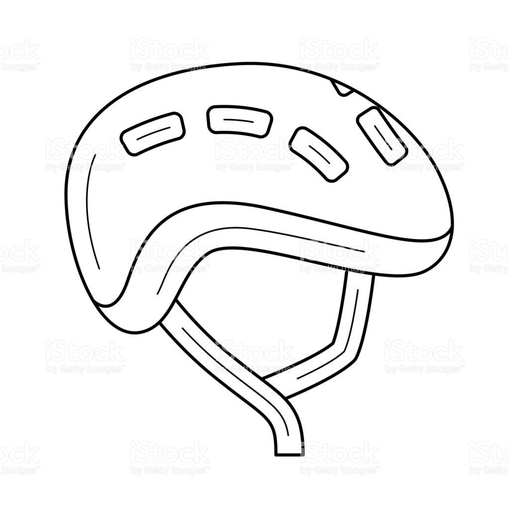 Bicycle Helmet Colouring Pages Sketch Coloring Page