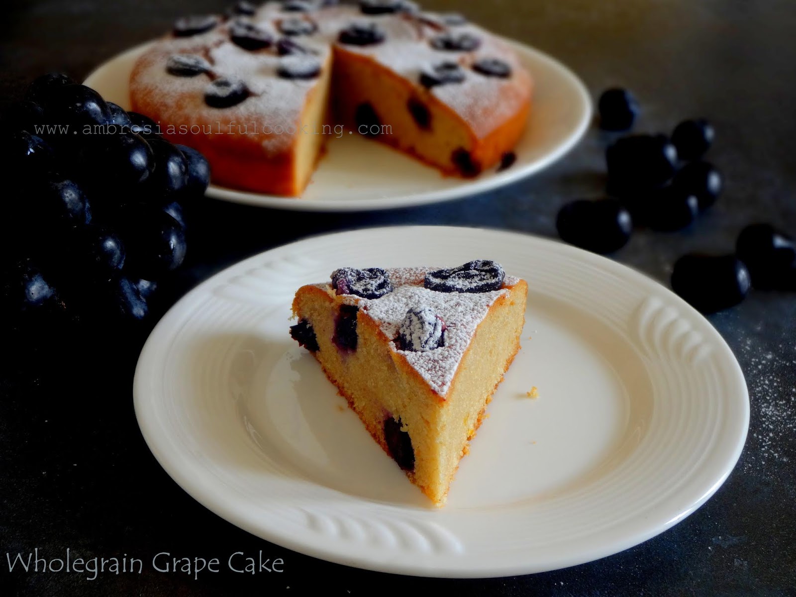 Black Grape Cake (Low Fat Whole Wheat Cake) | Ambrosia