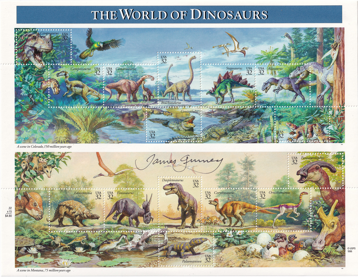 Gurney Journey: World of Dinosaurs Stamps, Signed