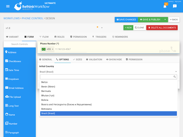 Rethink Workflow Support: Phone Number Control
