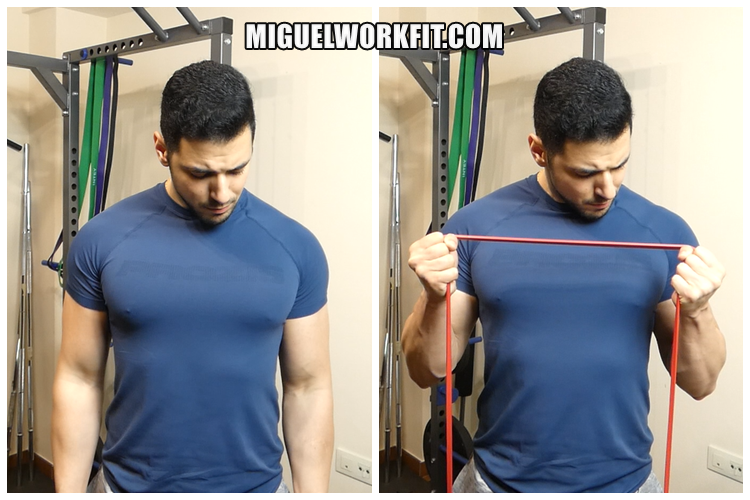 Curl martillo simultáneo con bandas - MIGUELWORKFIT