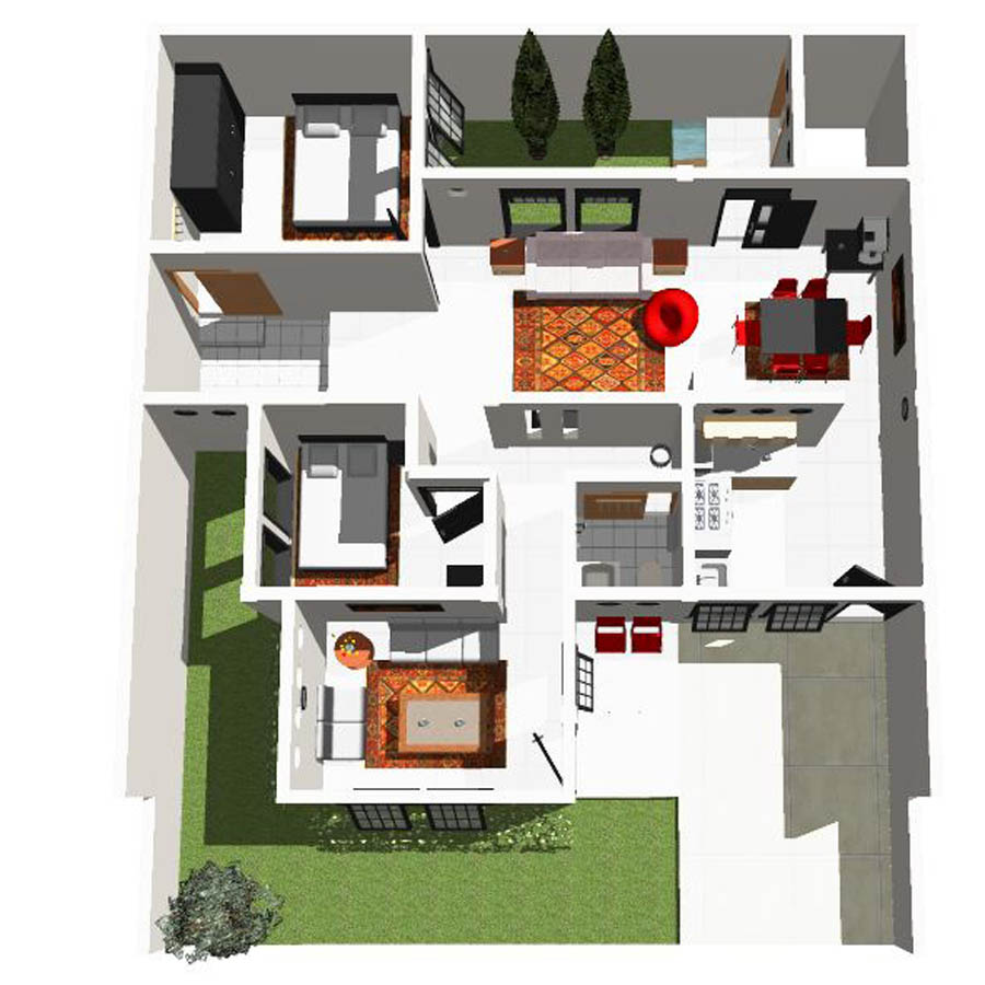 Design Arsitektur Denah 2D Rumah Sederhana | Design Arsitektur Rumah