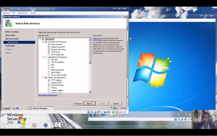Guía de instalación y configuración de windows server 2008, VirtualBox: IIS