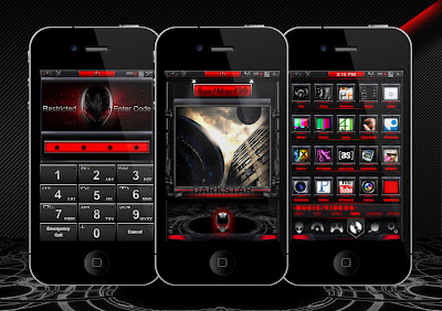 Darkstar HD/SD theme for iPhone4/3GS