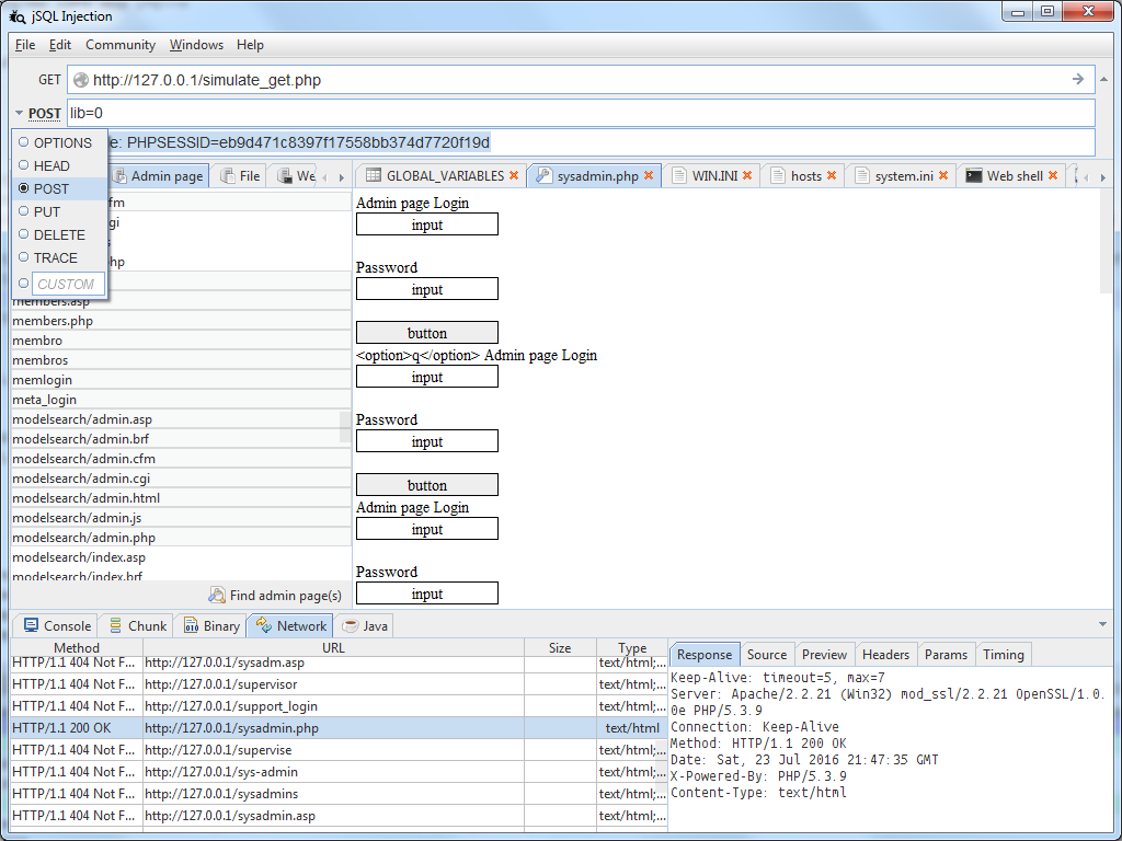 Jsql Injection V077 Java Application For Automatic Sql Database Injection