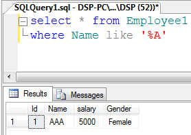 ALLTYPECODING: Like operator in sql server.