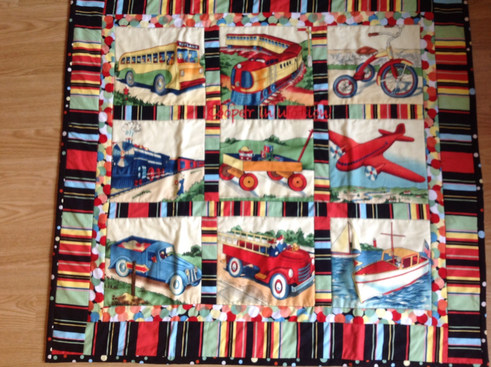 Sew what's cooking with Joan!: Transportation themed quilt- so adorable!