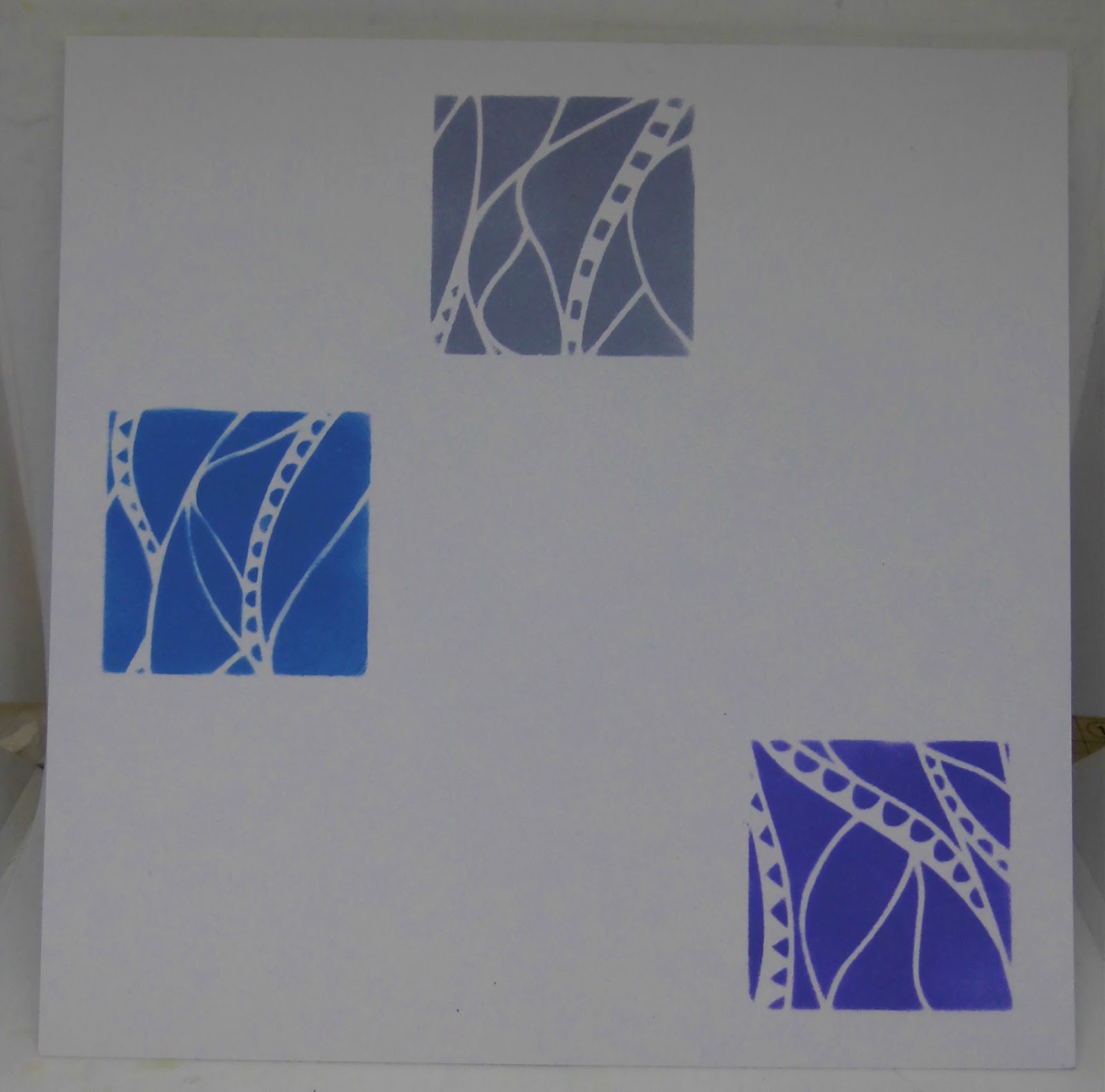 Sarah's Craft Shed: Large stamps through a Stencil