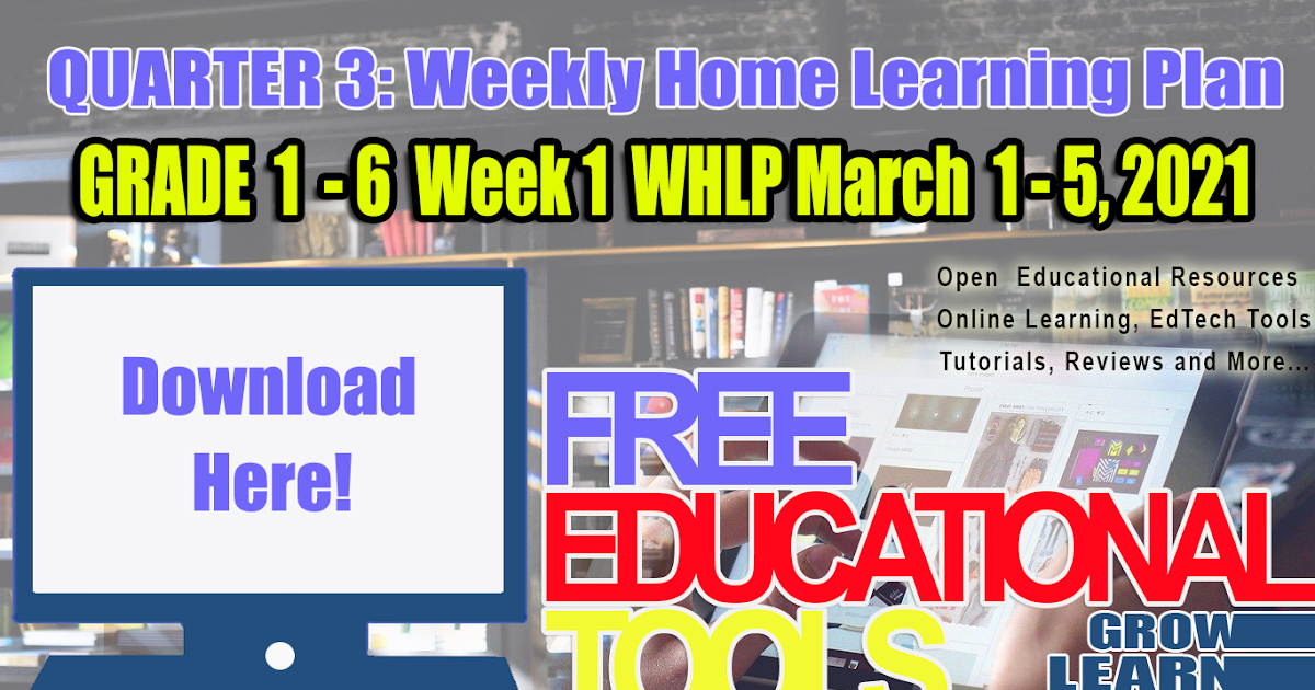 Quarter 3 Week 1: Grade 1 - 6 Weekly Home Learning Plan [DOWNLOAD]