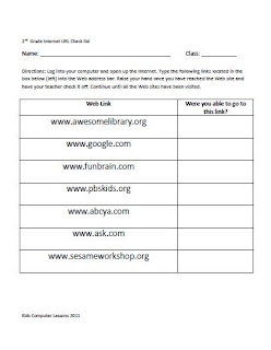 glimpses: Learning the Internet for Second Grade with worksheets