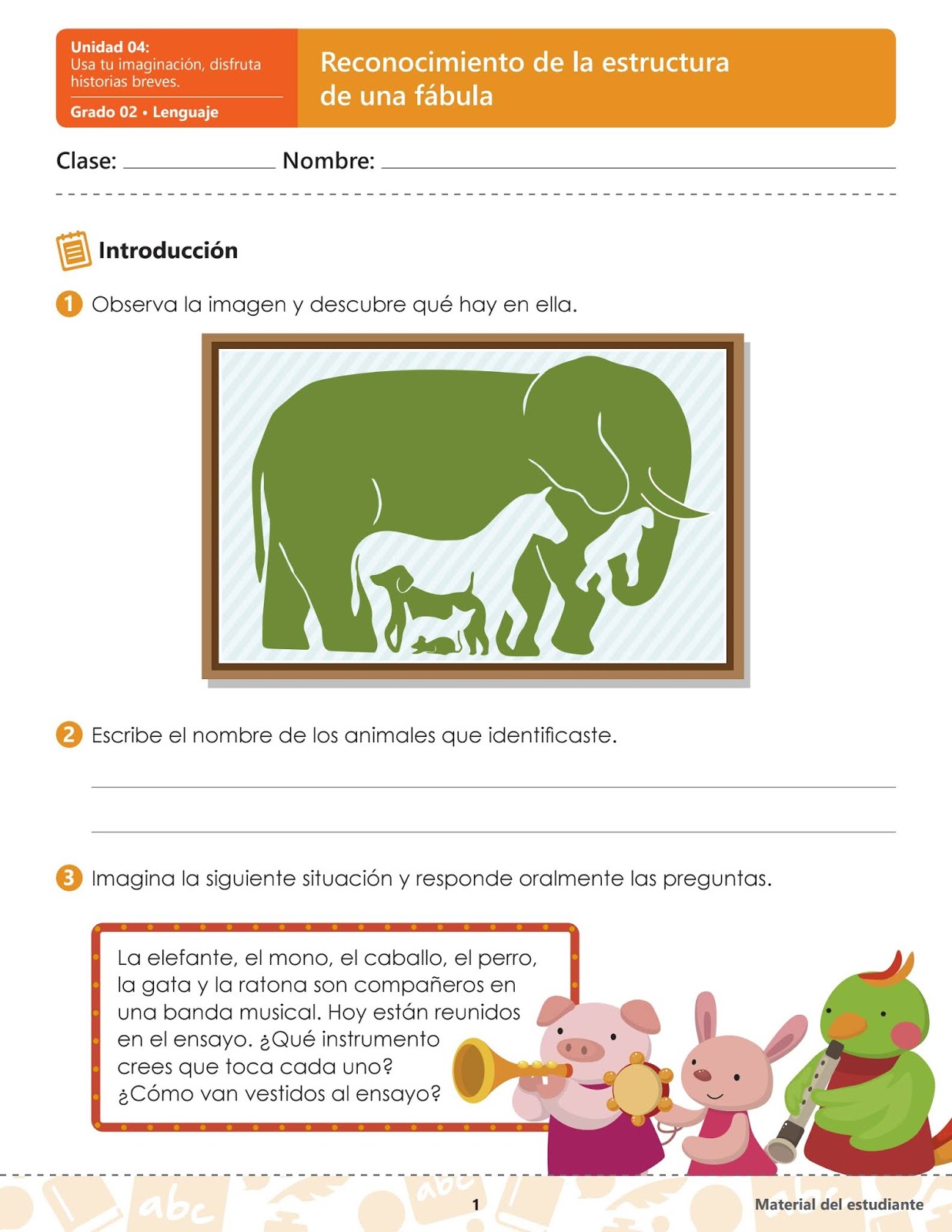 GUÍAS DE ACTIVIDADES SEGUNDO GRADO: LA FÁBULA 2