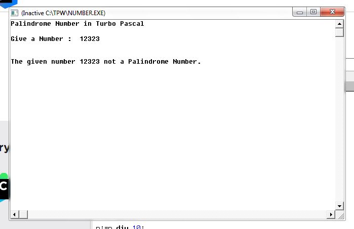 Free Programming Source Codes And Computer Programming Tutorials Palindrome Number In Turbo Pascal