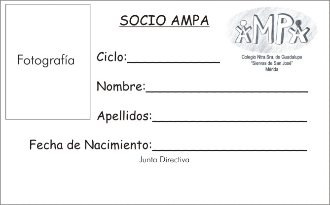 AMPA JOSEFINAS, MÉRIDA: Nuevo carnet de socio