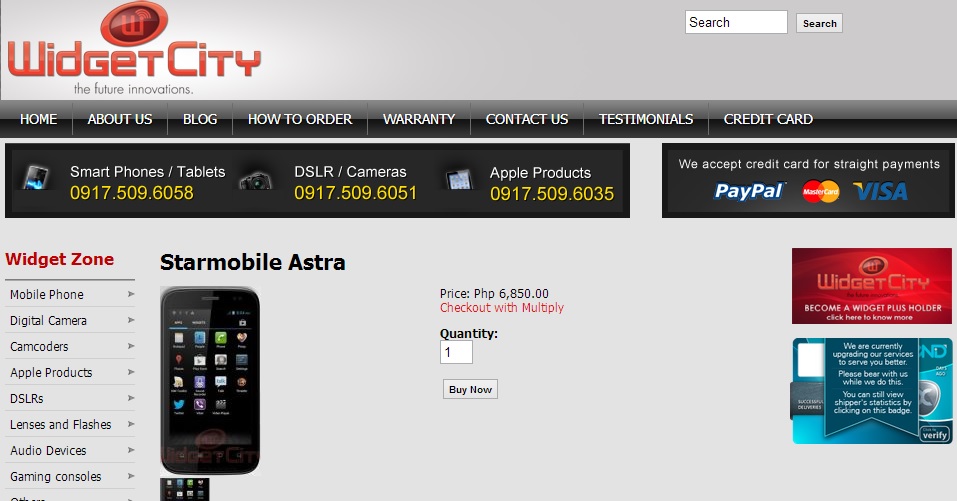 Starmobile Astra now available at Widget City for only Php6,850!