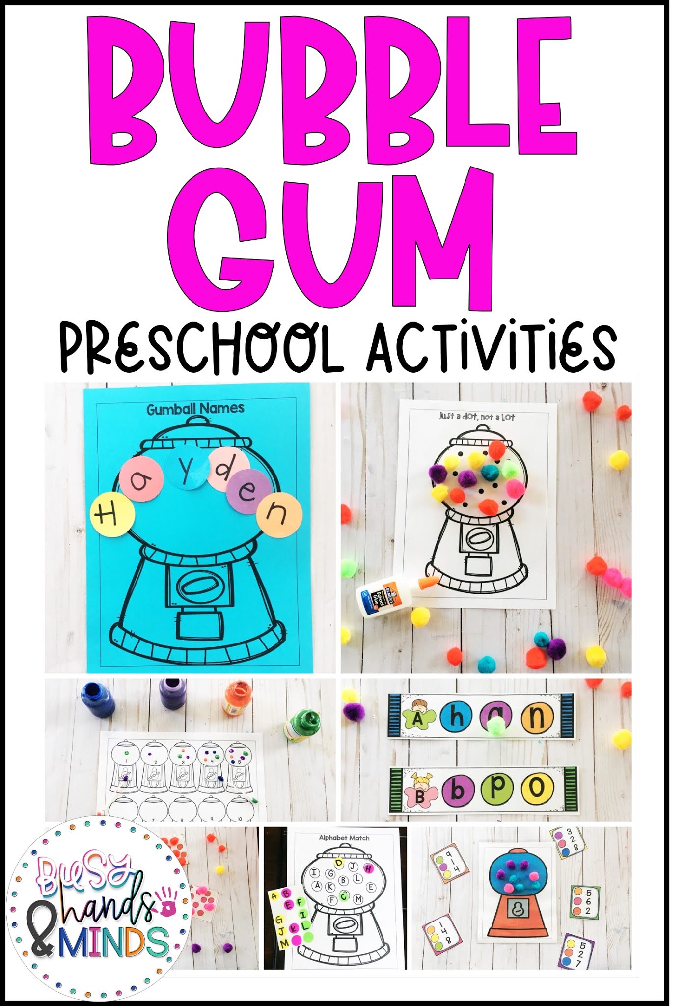 Bubble Gum Book Companion- Preschool Letter G | Busy Hands and Minds