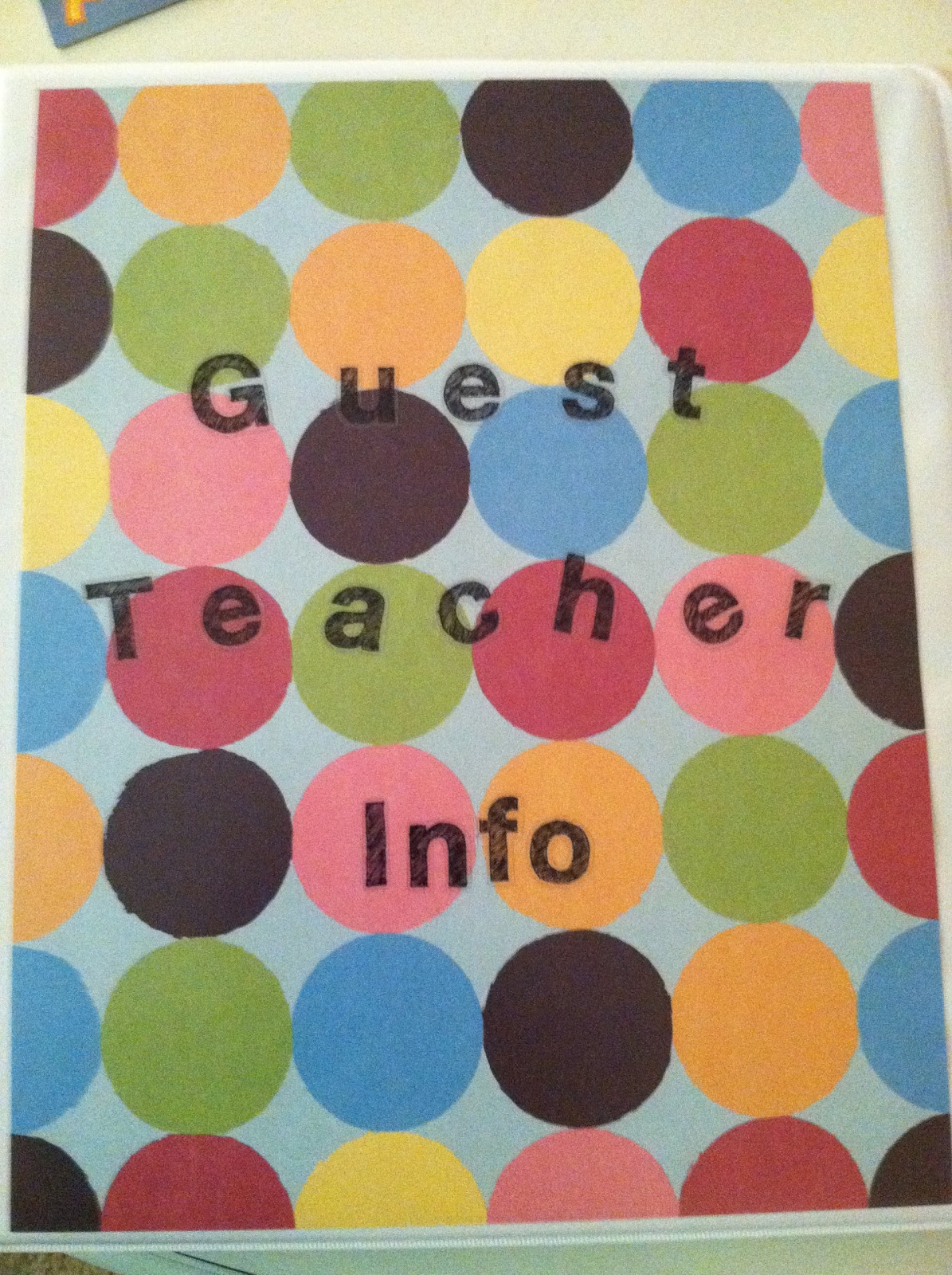 Team J's Second Grade Fun: Guest Teacher Binder